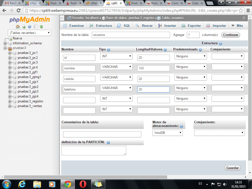 formulario para crear base de datos de clientes (1/2)