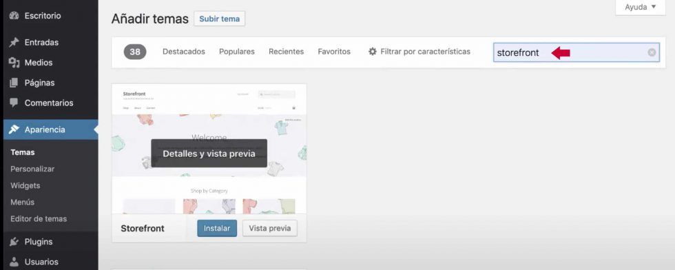 Instalación del tema - Webempresa