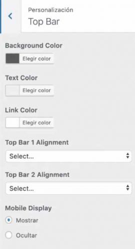 Añadir posición Top Bar - Webempresa
