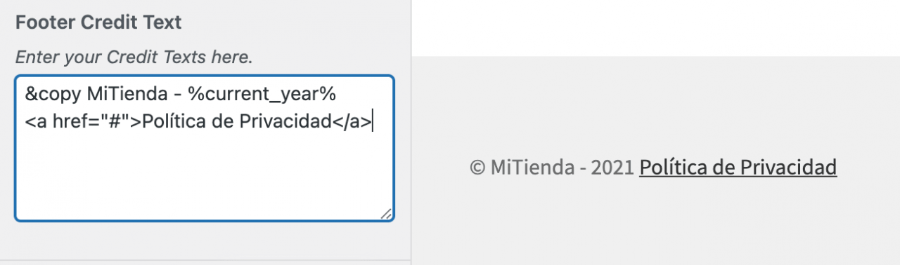 Cambiar el texto del copyrigth - Webempresa