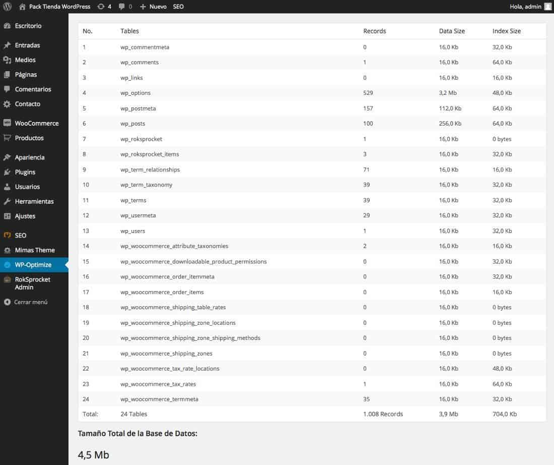 Optimiza la base de datos de WordPress sin usar phpMyAdmin