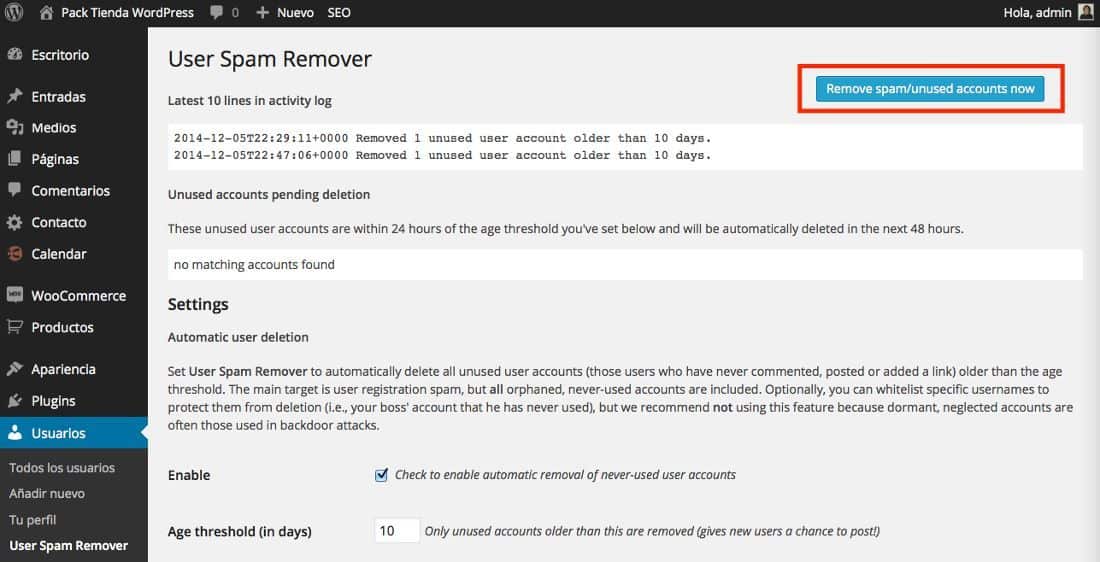 Eliminar usuarios spammers o inactivos en WordPress
