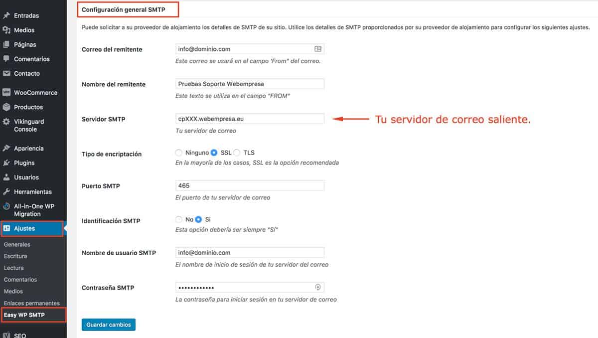 SMTP en WordPress: cómo configurarlo para realizar envíos - Webempresa