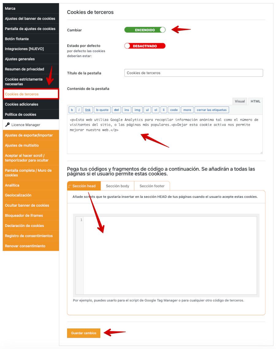 Añadir banner de aceptación de cookies en WordPress - Webempresa