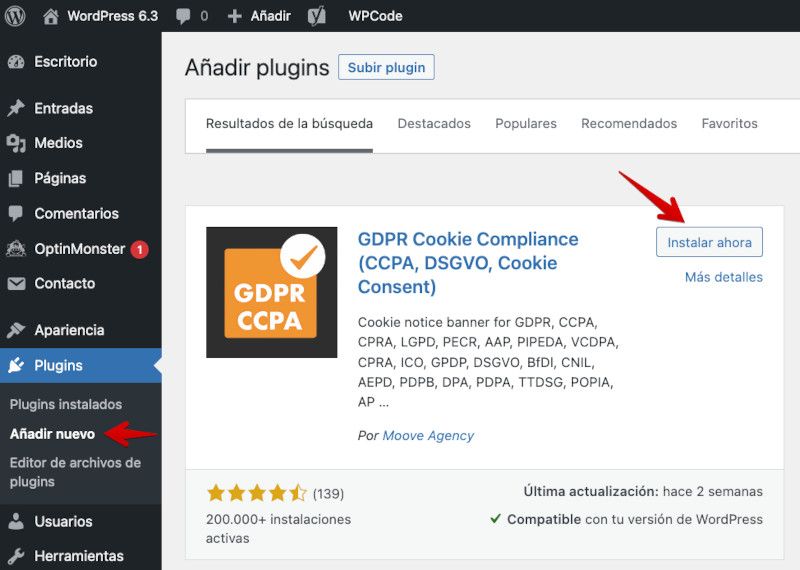 Añadir banner de aceptación de cookies en WordPress - Webempresa