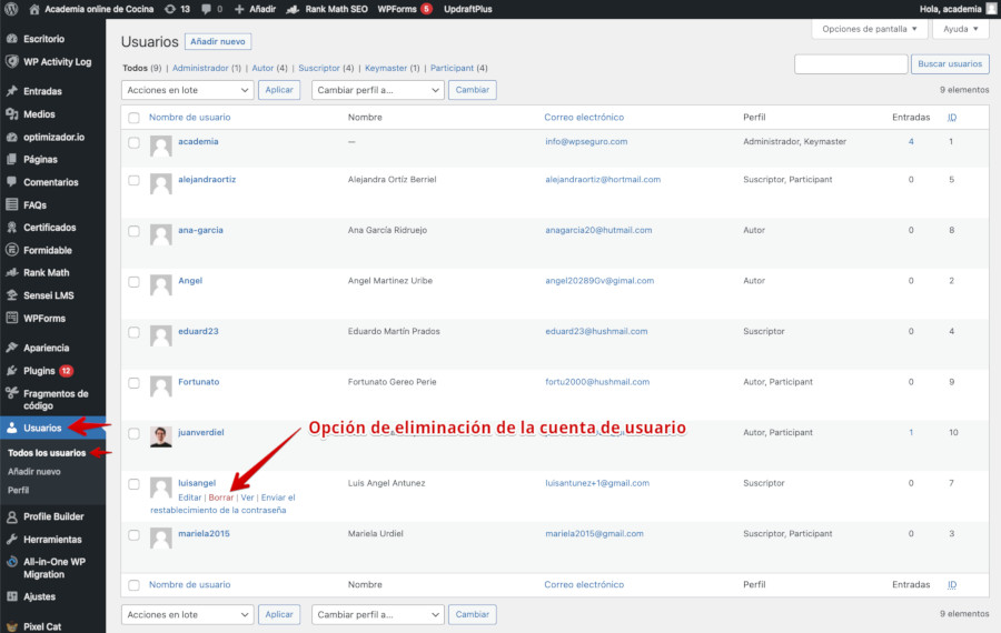 Usuarios en WordPress, Tipos de perfiles y cómo gestionarlos